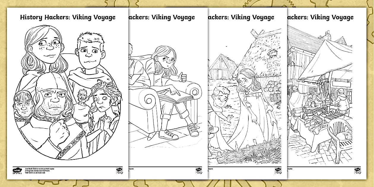 History Hackers: Viking Voyage KS2 Colouring Pages - Twinkl